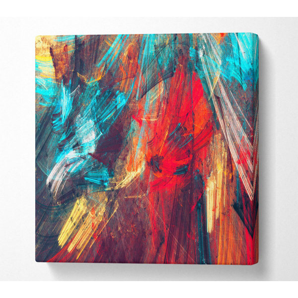 Metro Lane Farbige Linien der Verzerrung - Kunstdrucke auf Leinwand | Wayfair.de